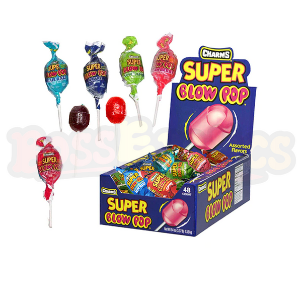 Charms Super Blow Pop Bubble Gum Filled Assorted Flavors (31.7g): Amer ...